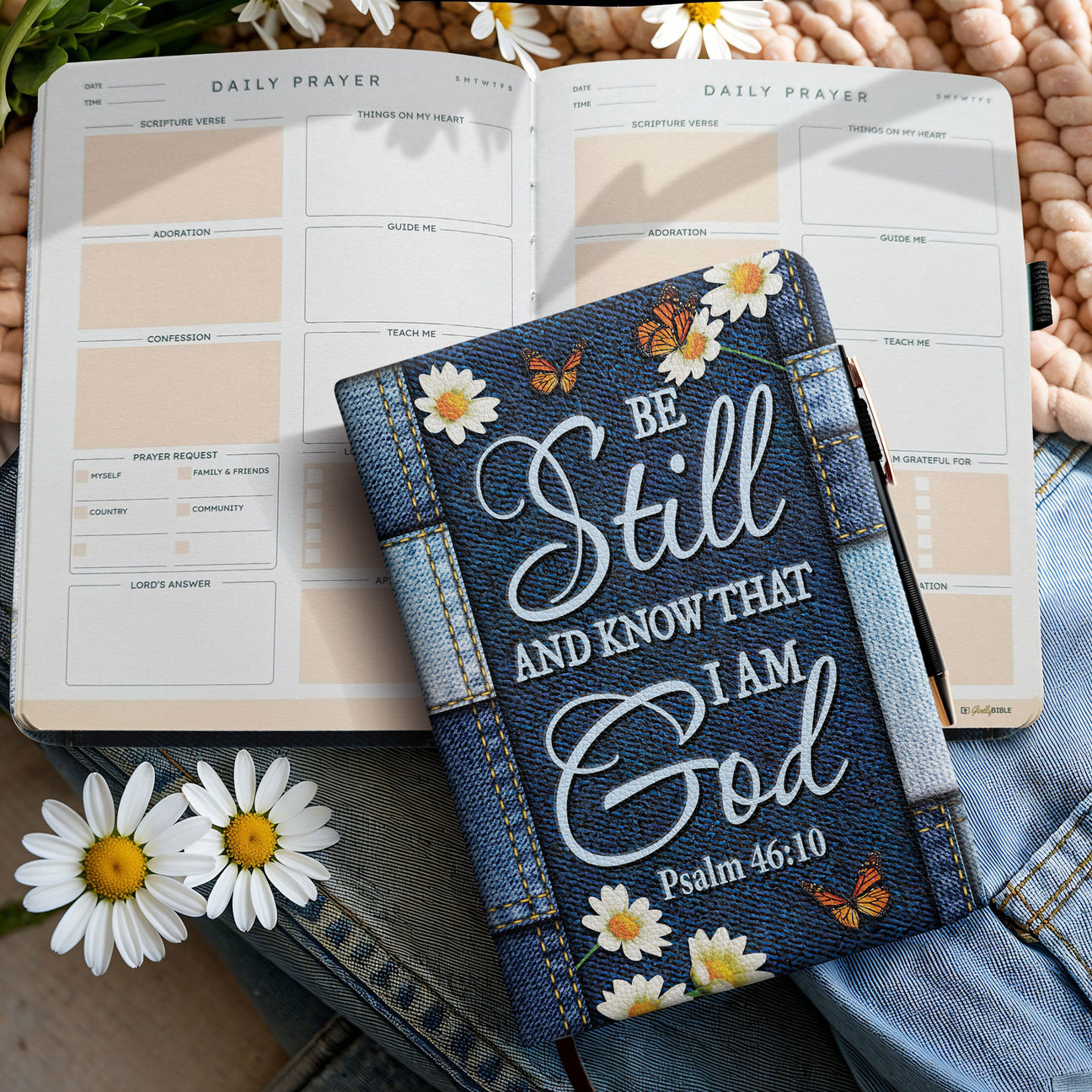 "Selah" - Psalm 46:10 Leather Prayer Journal For Women – Prayous