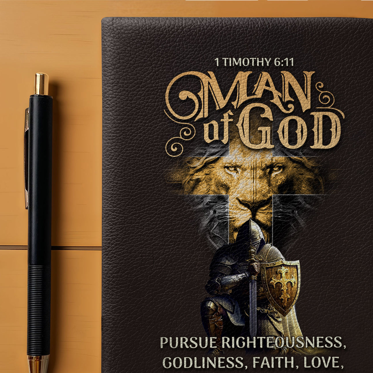 "Tzaddik" - 1 Timothy 6:11 Leather Prayer Journal For Men – Prayous